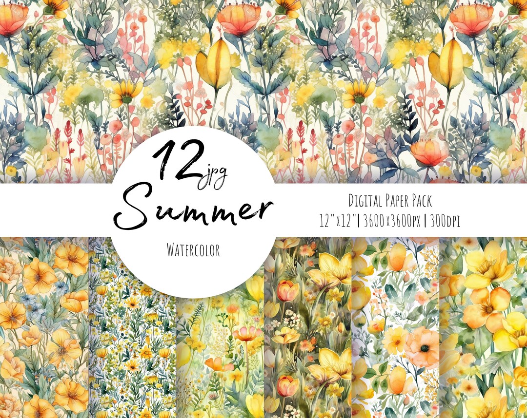 Floral Digital Paper, Seamless Pattern, Flower Pattern. Floral Clipart ...