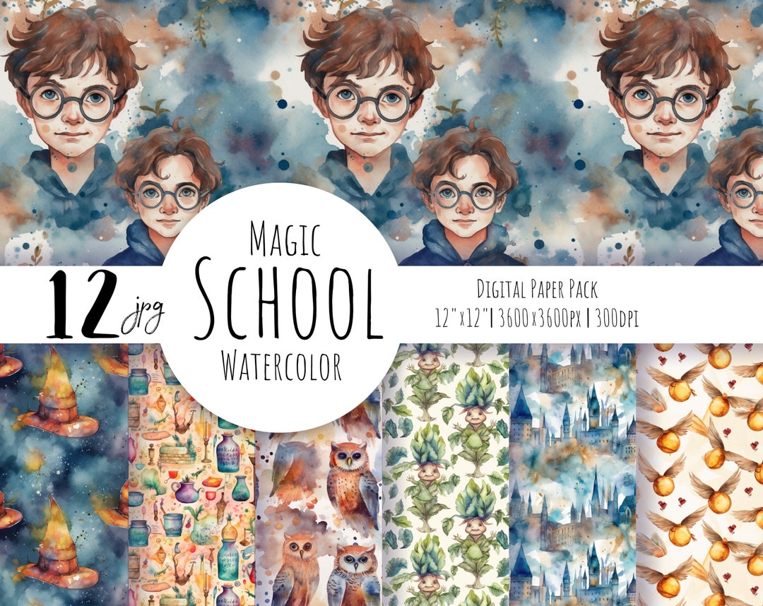 Magic School Digital Paper, Seamless Pattern, Owl Pattern. Wizard ...