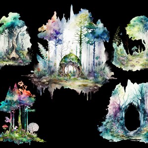 Fairy Forest Clipart, Png. Digital Watercolor. Free Commercial Use ...