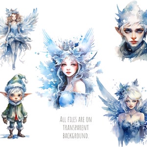 Winter Fairy Clipart, Elf Clip Art, Png. Digital Watercolor. Free ...