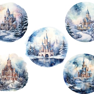 Winter Castle Clipart, Png. Palace. Christmas Clipart. Digital ...