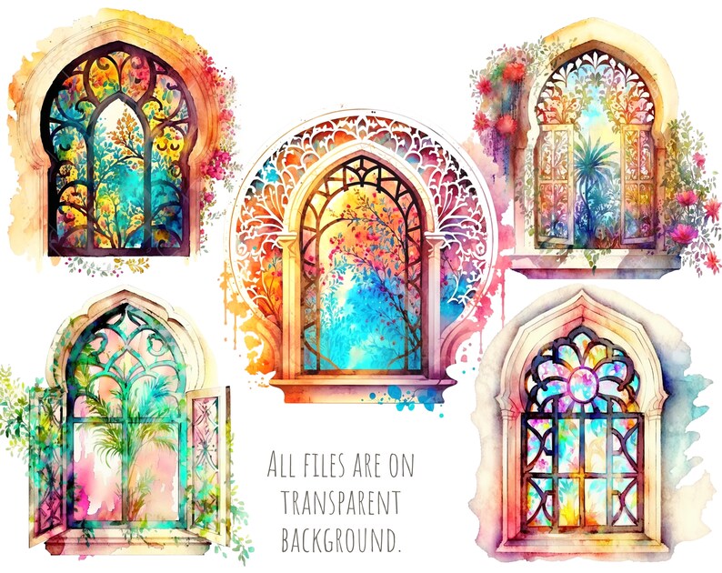 Oriental Window Clipart Arabic Windows Clip Art Png. Digital - Etsy