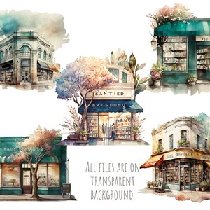 Spring Bookstore Clipart, Book Shop Clip Art, Png. Digital Watercolor ...