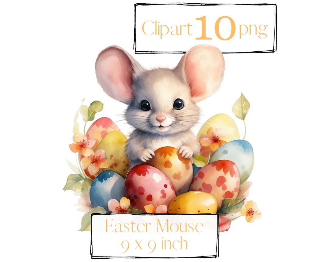 Easter Clipart, Easter Mouse Clipart, Spring Clipart, Boho Easter, Junk ...