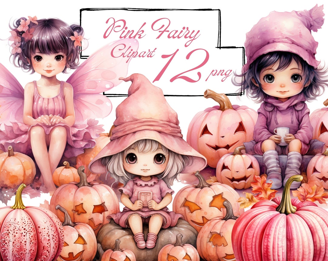 Pink Pumpkin Fairy Clipart, Elf Clip Art, Halloween, Garden, Png ...