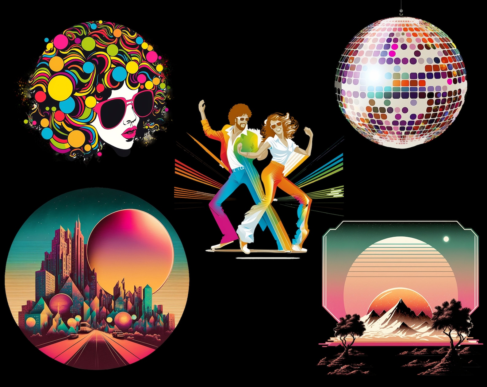 Disco Clipart. Vintage Clipart, Retro Clip Art, Boho. Png. Dance ...