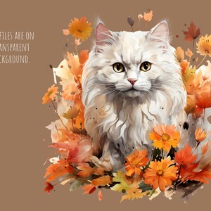 Cat Clipart, Autumn Clipart, Watercolor Clipart, Png Bundle. Digital ...