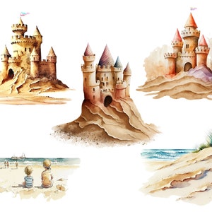 Sand Castle Clipart. Beach Clip Art. Vacation Clipart. Sea Resort ...