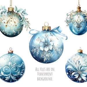 Blue Christmas Balls Clipart. Christmas Decoration Clipart. Christmas ...