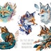Fox Clipart, Boho Floral Animals, Watercolor PNG (digital Download) - Etsy