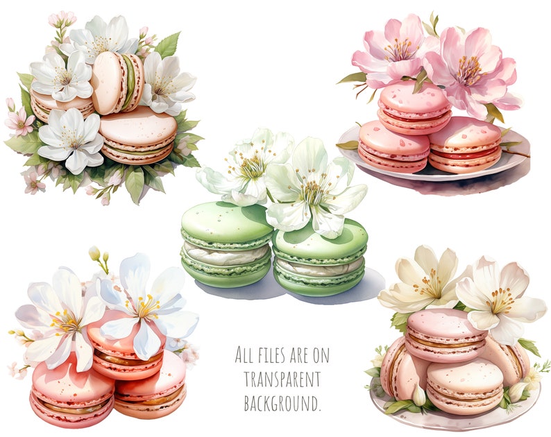 Watercolor Macaroon Clipart, Sweets Illustration (PNG, 15 Files) - Etsy