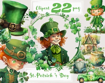 Watercolor Clipart Clover Shamrock St. Patricks Day Clipart - Etsy