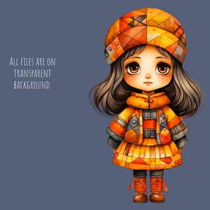 Autumn Girls Clipart Fall Clipart Autumn PNG Autumn Junk - Etsy