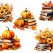 Autumn Book Clipart Books Bundle Reading Clipart Library - Etsy