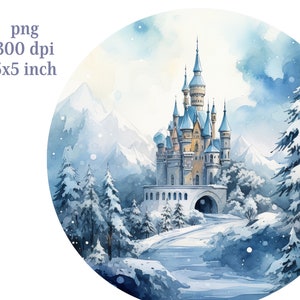 Winter Castle Clipart, Png. Palace. Christmas Clipart. Digital ...
