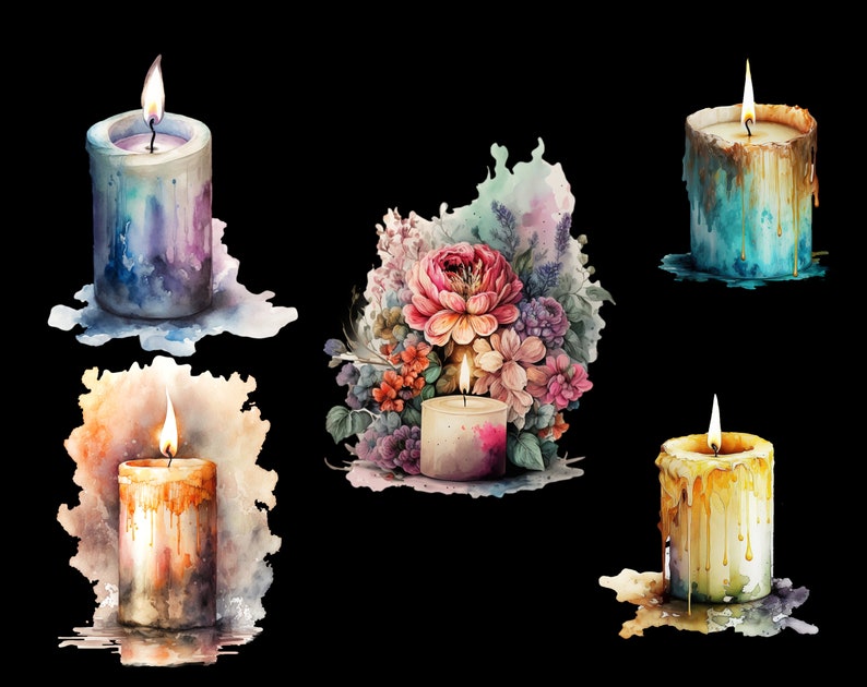 Candle Clipart. Vintage Clipart, Retro Clip Art, Boho. , Png. Antique ...