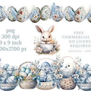 Easter Bundle. Spring Clipart, White Floral Clip Art, Boho Easter ...