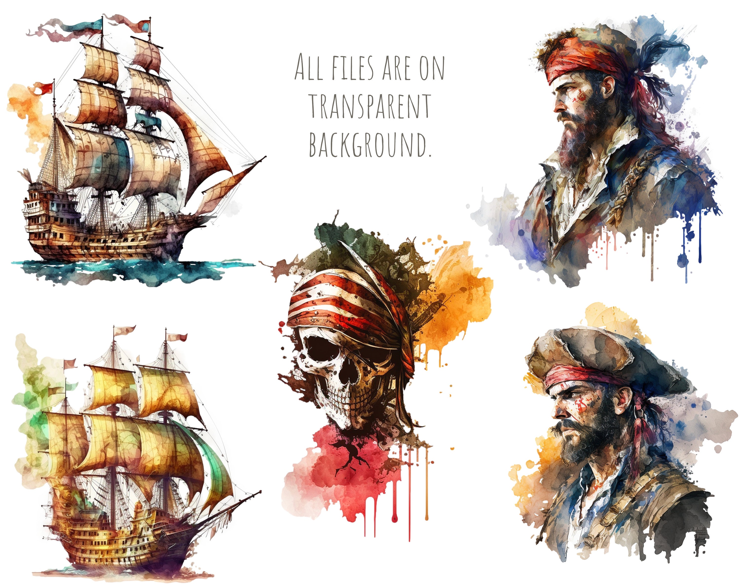 Pirat Clipart. Sea Clipart Ocean Clip Art Pirate Ship - Etsy Australia