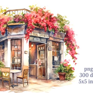 Coffee Shop Clipart, Cafe Clip Art, Png. Digital Watercolor. Free ...