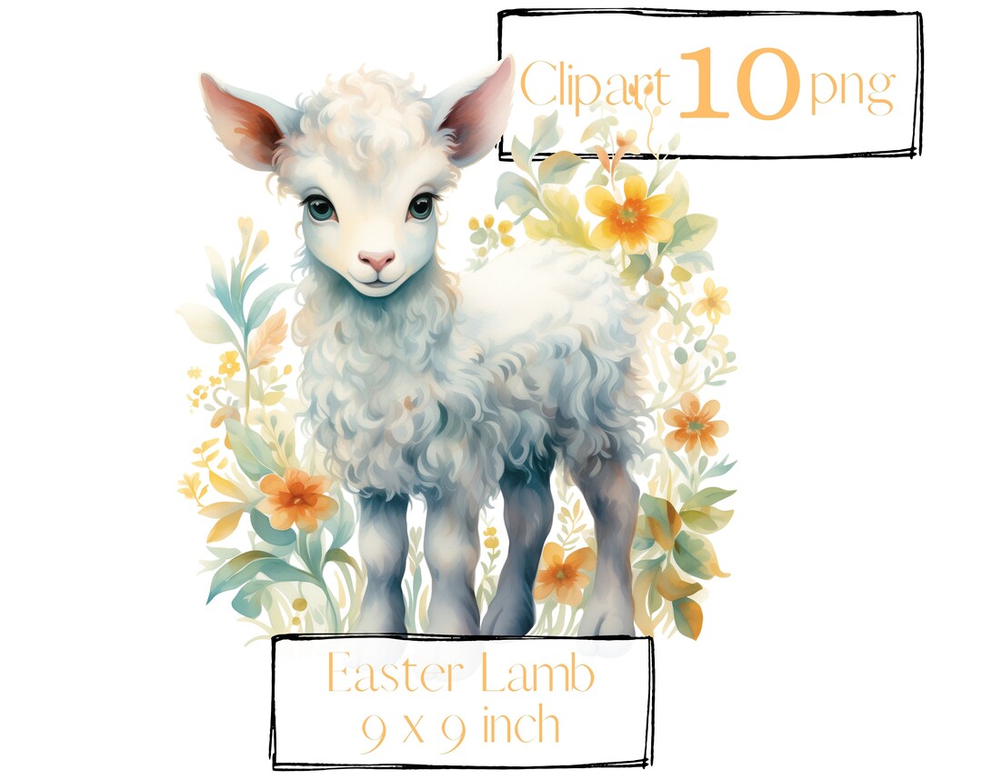 Easter Clipart, Easter Lamb Clipart, Spring Clipart, Boho Easter, Junk ...