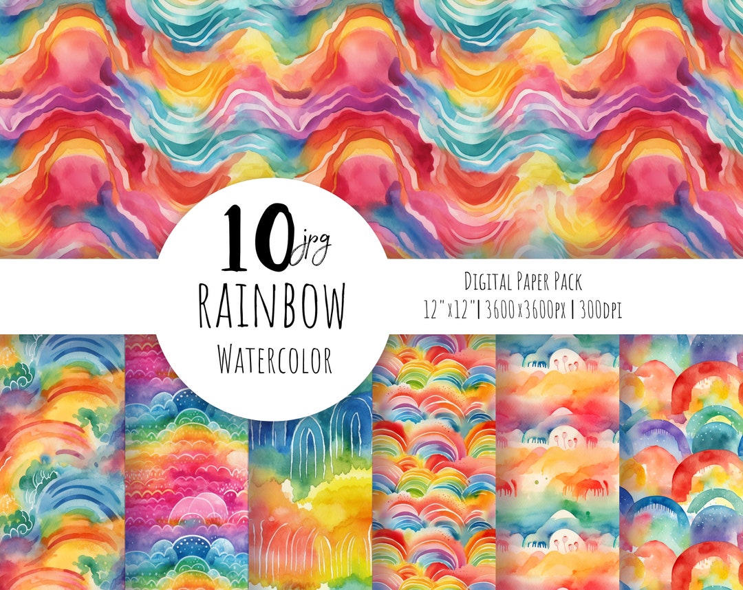 Rainbow Digital Paper, Seamless Pattern, Colored Pattern. Nursery ...
