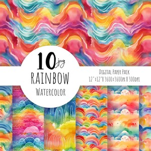 Rainbow Digital Paper, Seamless Pattern, Colored Pattern. Nursery ...