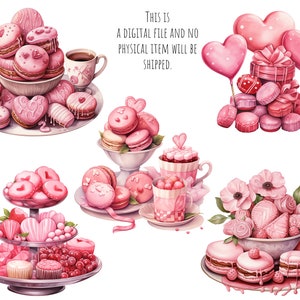 Cakes Clipart, Sweets Clip Art, St. Valentine's Day, Png. Digital ...