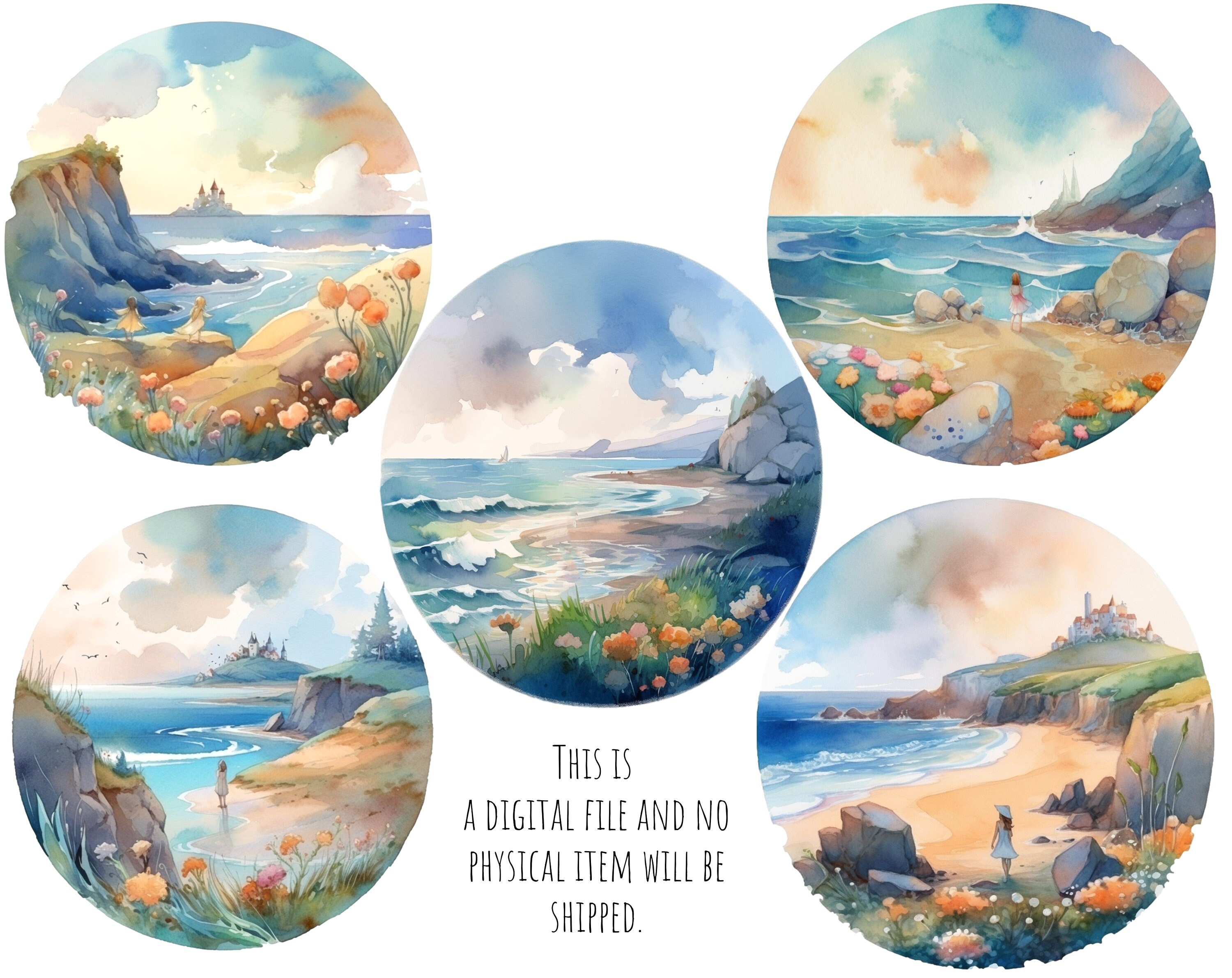 Beach Clipart. Sea Clipart Seaside Clip Art Seashore - Etsy Australia