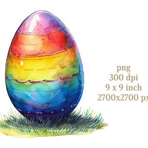 Rainbow Easter Clipart, Easter Eggs Clipart, Boho Easter, Bunny, Junk ...