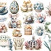Easter Bundle. Spring Clipart, White Floral Clip Art, Boho Easter ...