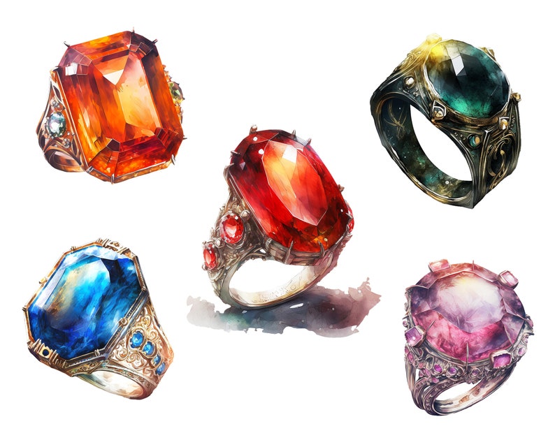 Jewelry Clipart Ring Clip Art Gemstone Jewellery Emerald - Etsy