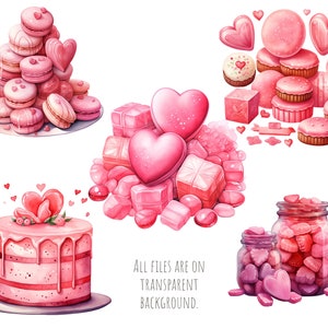Cakes Clipart, Sweets Clip Art, St. Valentine's Day, Png. Digital ...