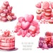 Cakes Clipart, Sweets Clip Art, St. Valentine's Day, Png. Digital ...