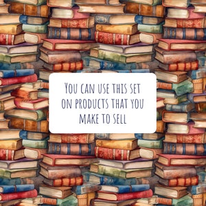 Books Digital Paper, Seamless Pattern. Vintage Clipart, Retro Digital ...