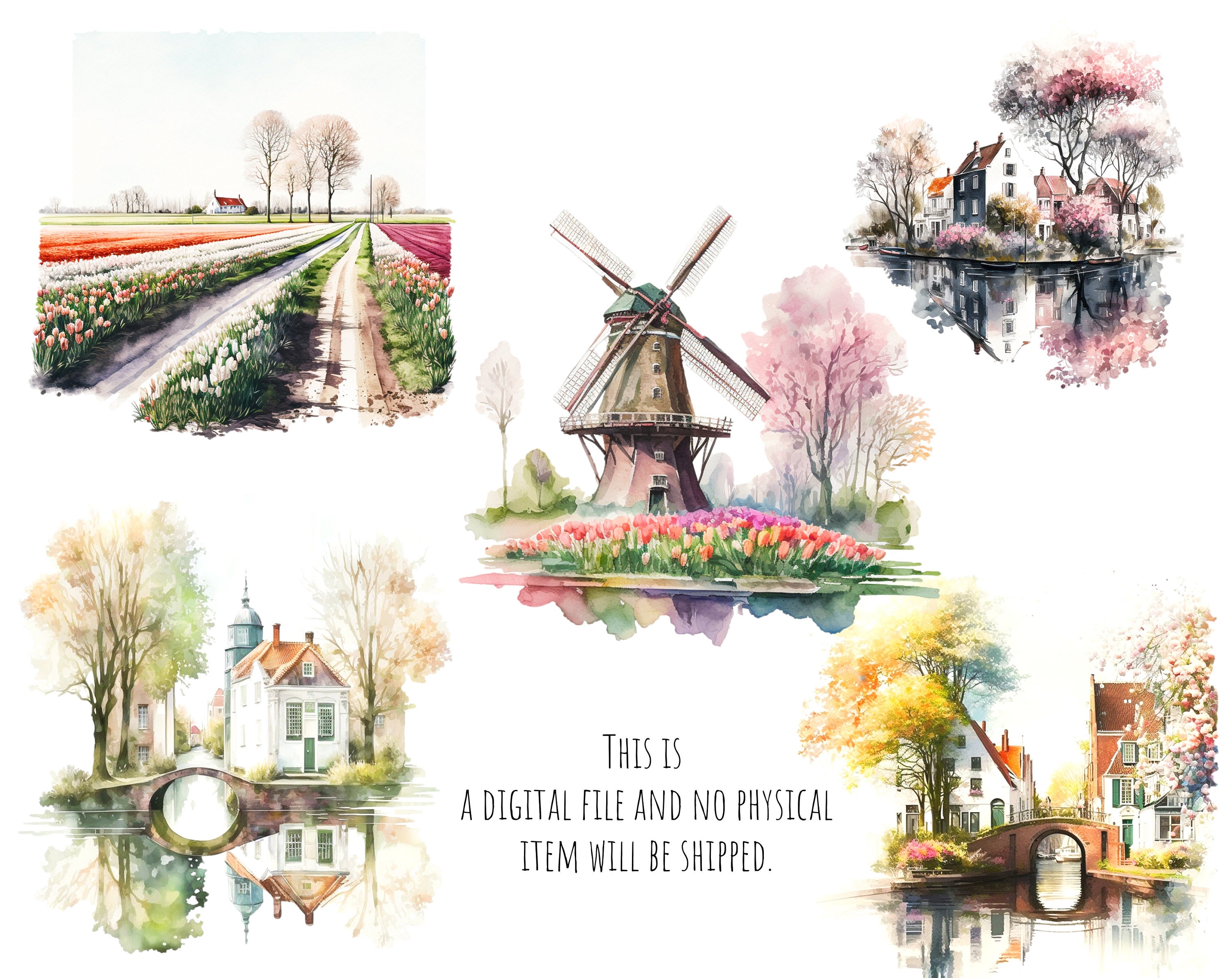 Holland Clipart Netherlands Clip Art Tulip Clipart - Etsy Australia