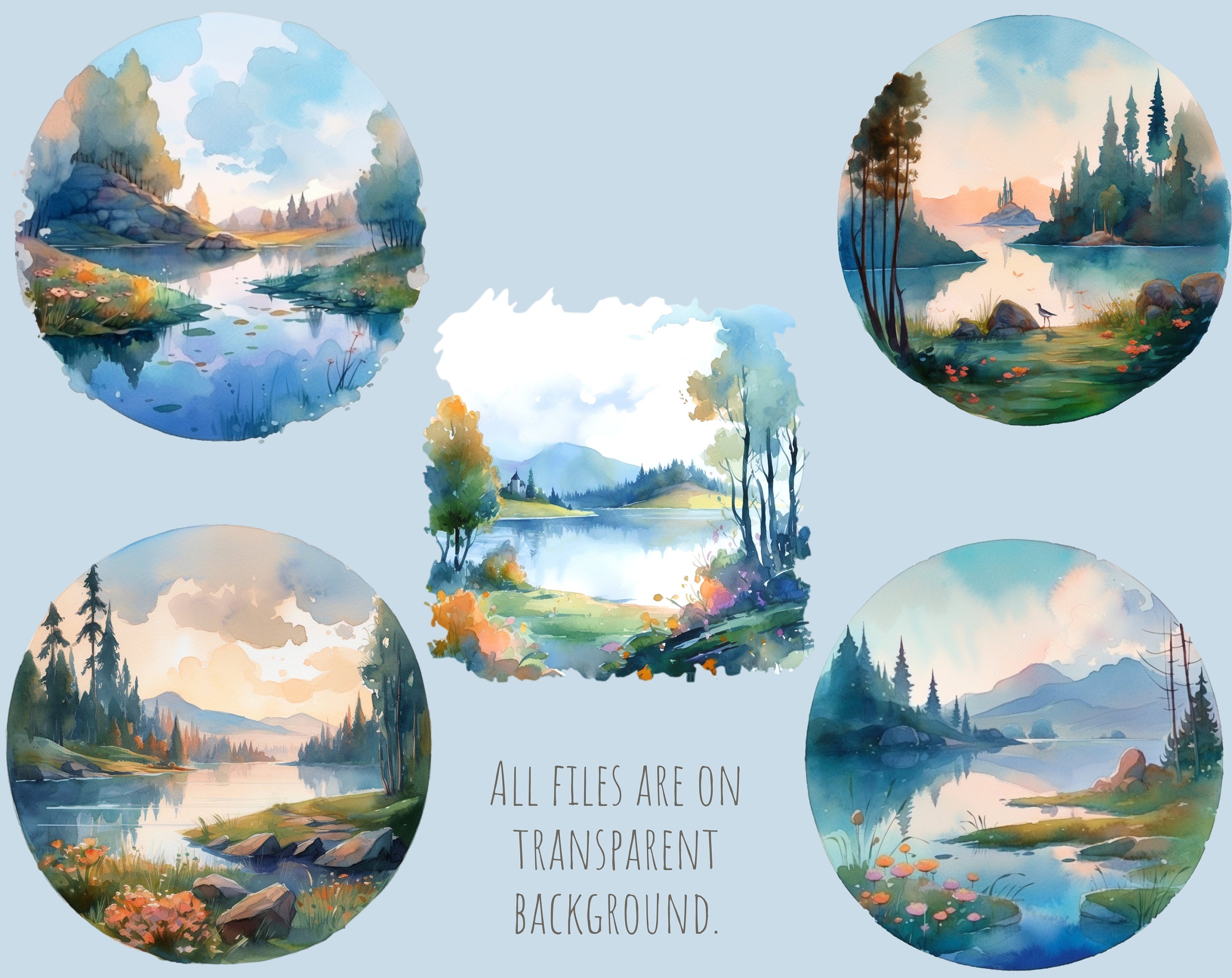 Lake Clipart. Landscape Clipart Sea Clipart Lake Clip Art - Etsy Canada