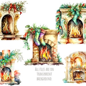 Winter Fireplace Clipart, Christmas Clipart, House, Png. Digital ...