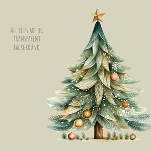 Boho Christmas Tree Clipart. Christmas Decoration Clipart. Christmas ...