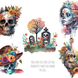 The Day of the Dead Clipart, Halloween Clipart, Día De Muertos, Mexican ...
