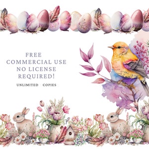 Easter Bundle. Spring Clipart, Pink Floral Clip Art, Boho Easter ...