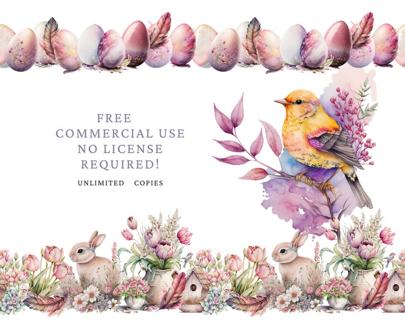 Easter Bundle. Spring Clipart Pink Floral Clip Art Boho - Etsy