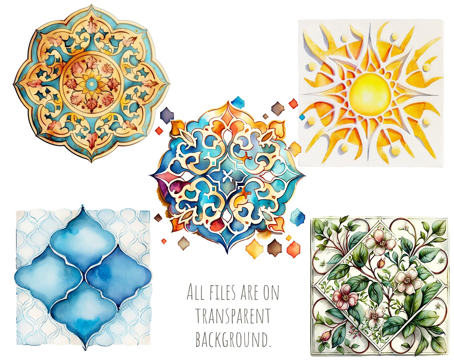 Ceramic Tiles Clipart, Arabic Tiles, Pattern. Vintage Clipart, Retro ...