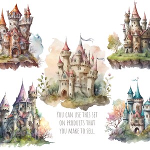 Spring Fairy Castle Clipart, Png. Magic Palace. Elf Village. Digital ...