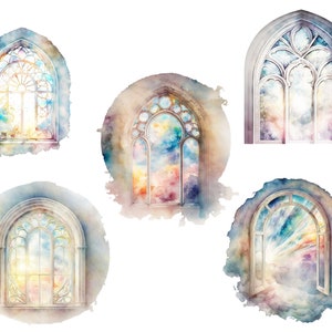 Window Clipart, Heavenly Windows Clip Art, Png. Digital Watercolor ...