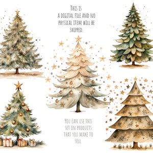 Boho Christmas Tree Clipart. Christmas Decoration Clipart. Christmas ...
