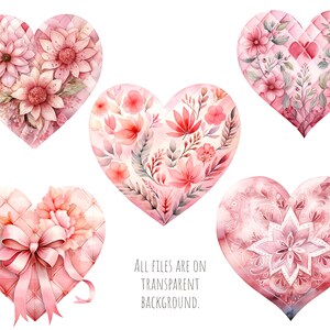 Pink Heart Clipart. Valentines Clipart, Love Clip Art, Wedding PNG ...