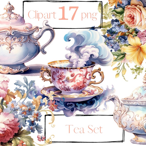Tea Time Clipart - Etsy