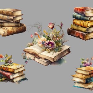 Book Clipart, Books Bundle, Reading Clipart, Library Clipart, Old Books ...