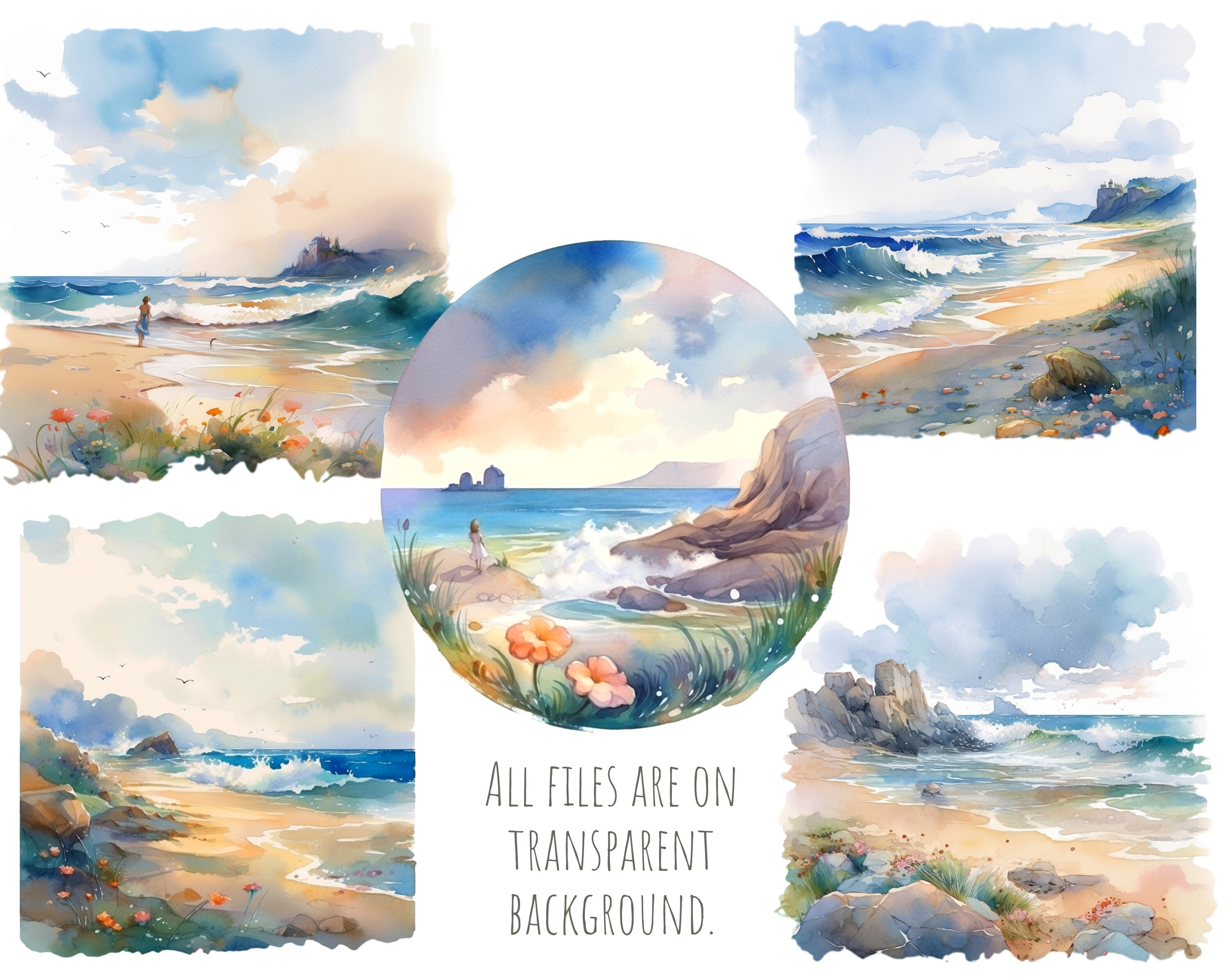 Beach Clipart. Sea Clipart Seaside Clip Art Seashore - Etsy Australia