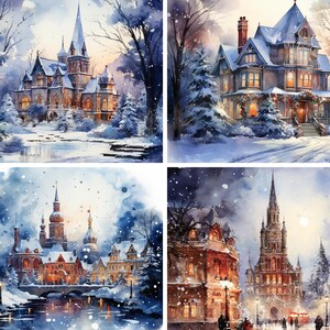 Christmas Digital Paper, Winter Lights, Pattern. Watercolor Digital ...